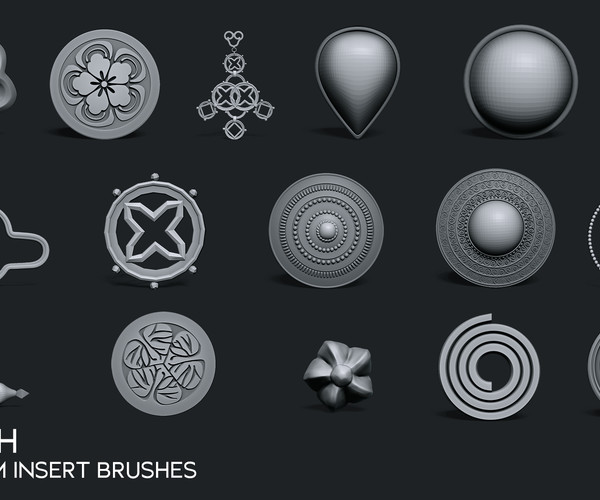 ArtStation - ZBRUSH - Custom Insert Brushes | Brushes