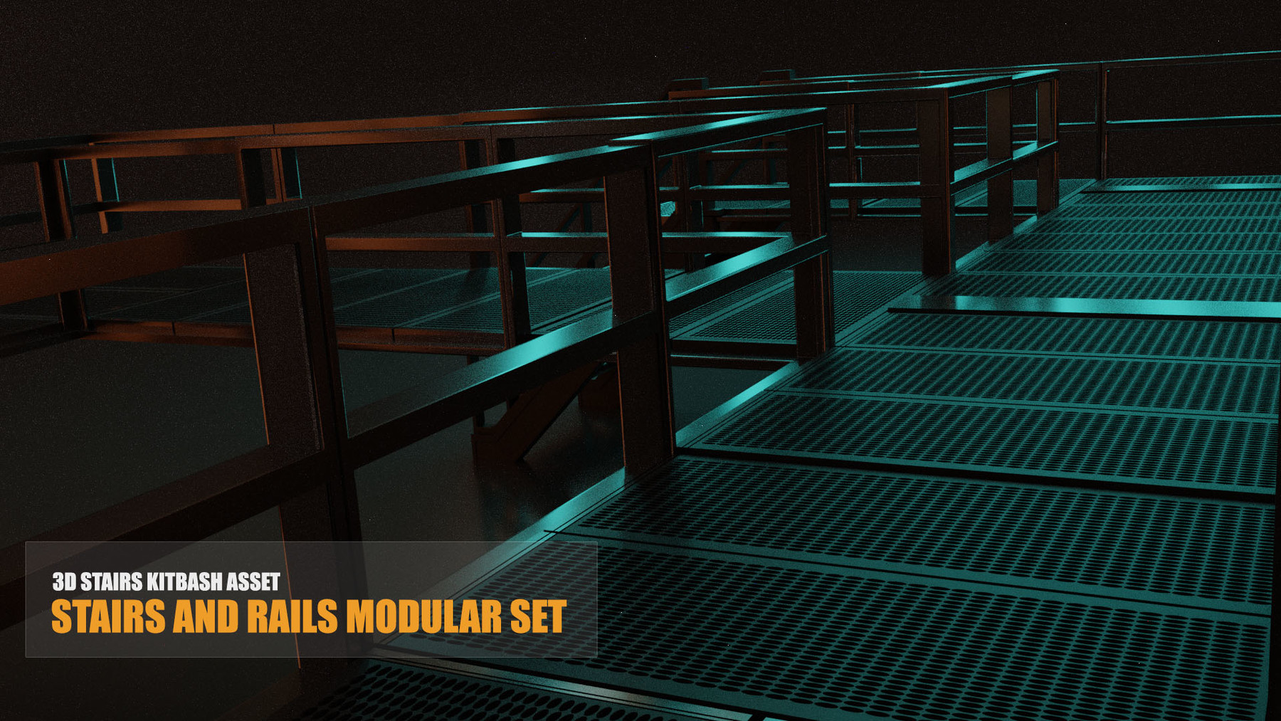ArtStation - Stairs and Rails Modular Set | Resources
