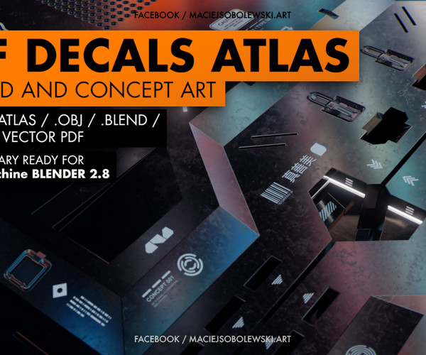 ArtStation - 70+ Sci-Fi DECALS ATLAS for 3D and Concept Art | Game Assets