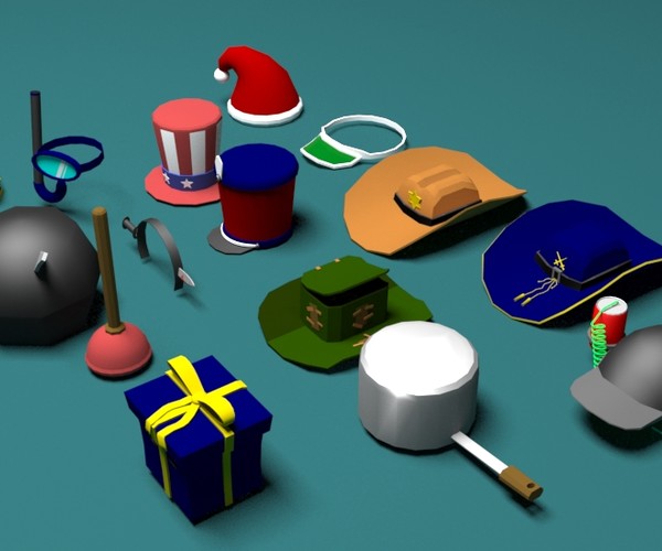 ArtStation - Low Poly Hats No3 | Resources