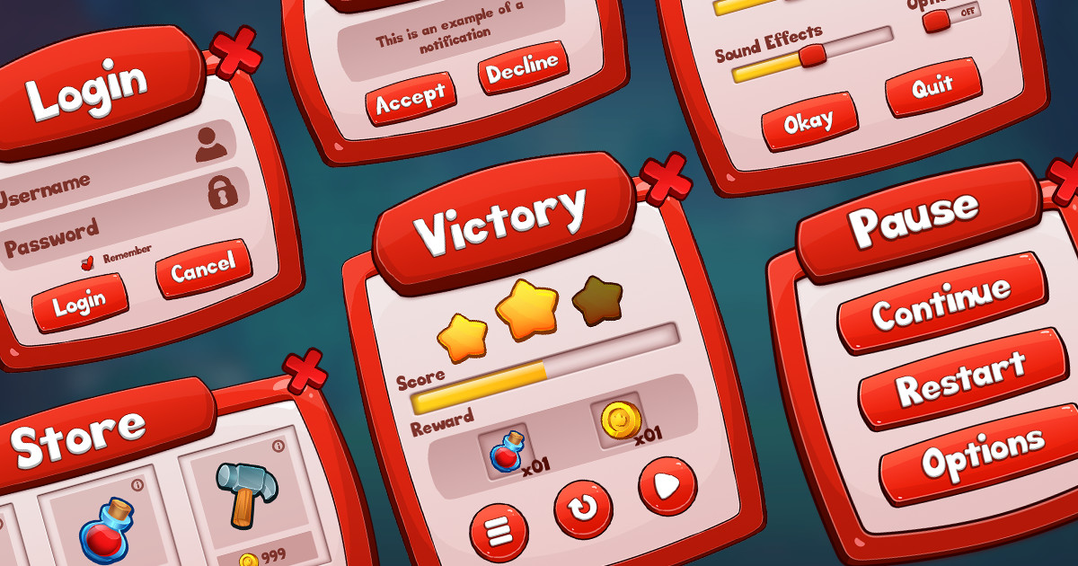 ArtStation - Cute GUI Kit | Game Assets