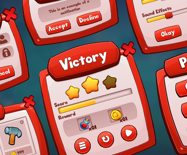 ArtStation - Cute GUI Kit | Game Assets