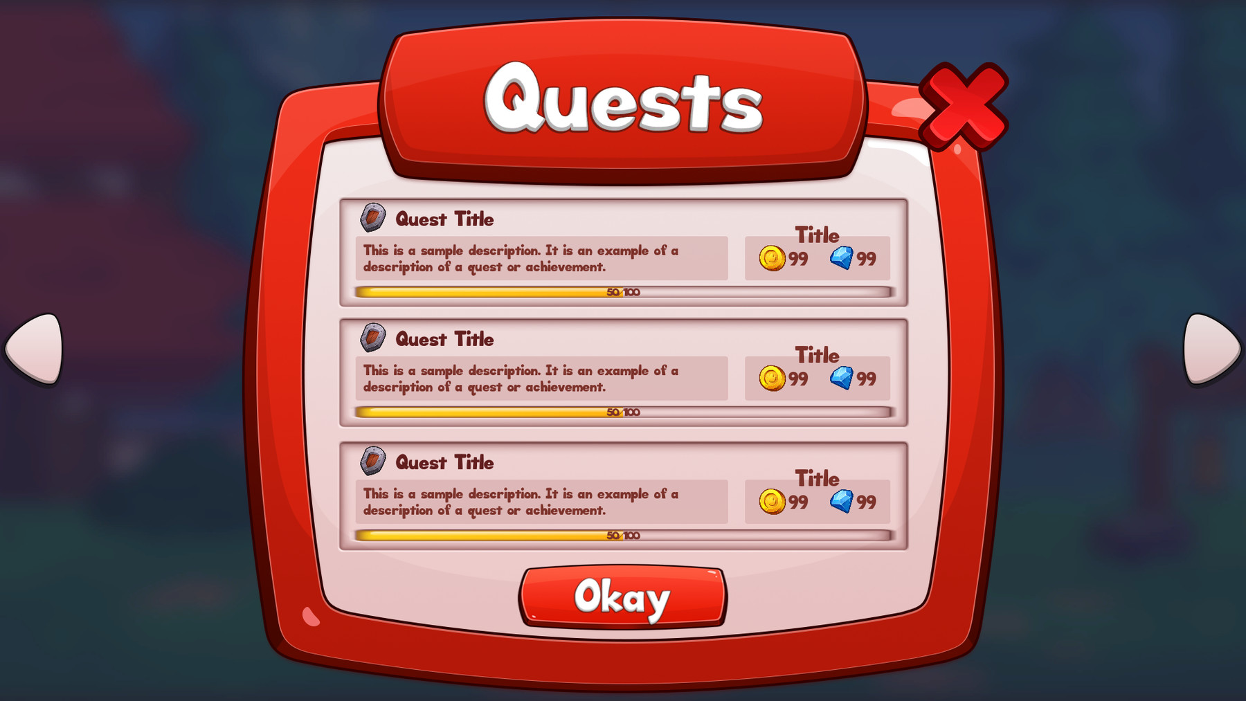 ArtStation - Cute GUI Kit | Game Assets