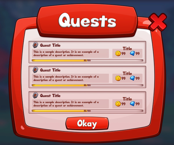 ArtStation - Cute GUI Kit | Game Assets