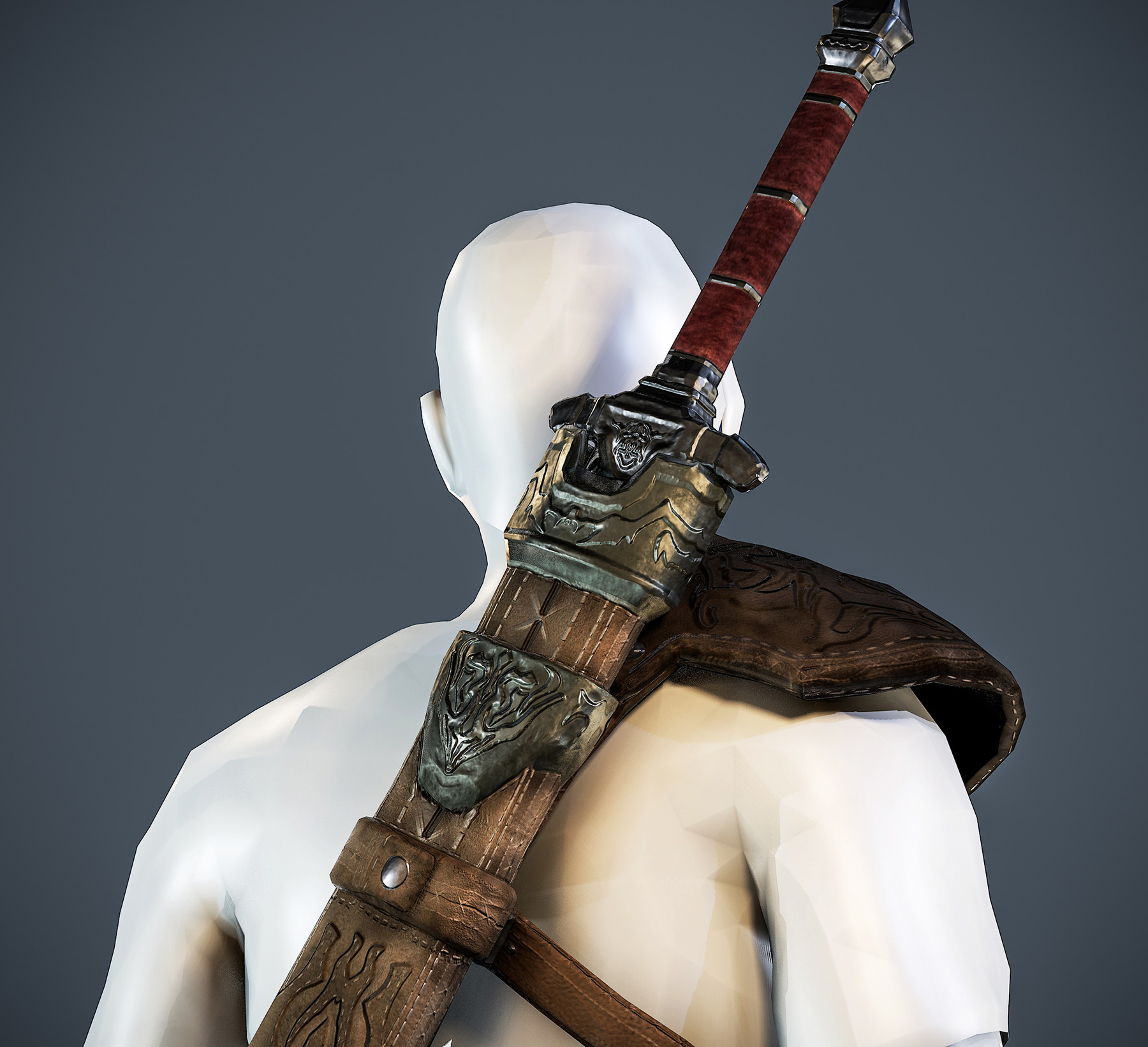 ArtStation - Game Pack - Belt Sheath Sword - For Character Low - poly ...