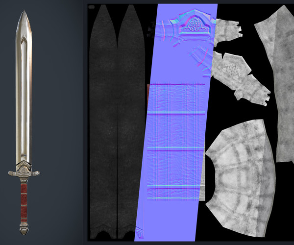 ArtStation - Game Pack - Belt Sheath Sword - For Character Low - poly ...