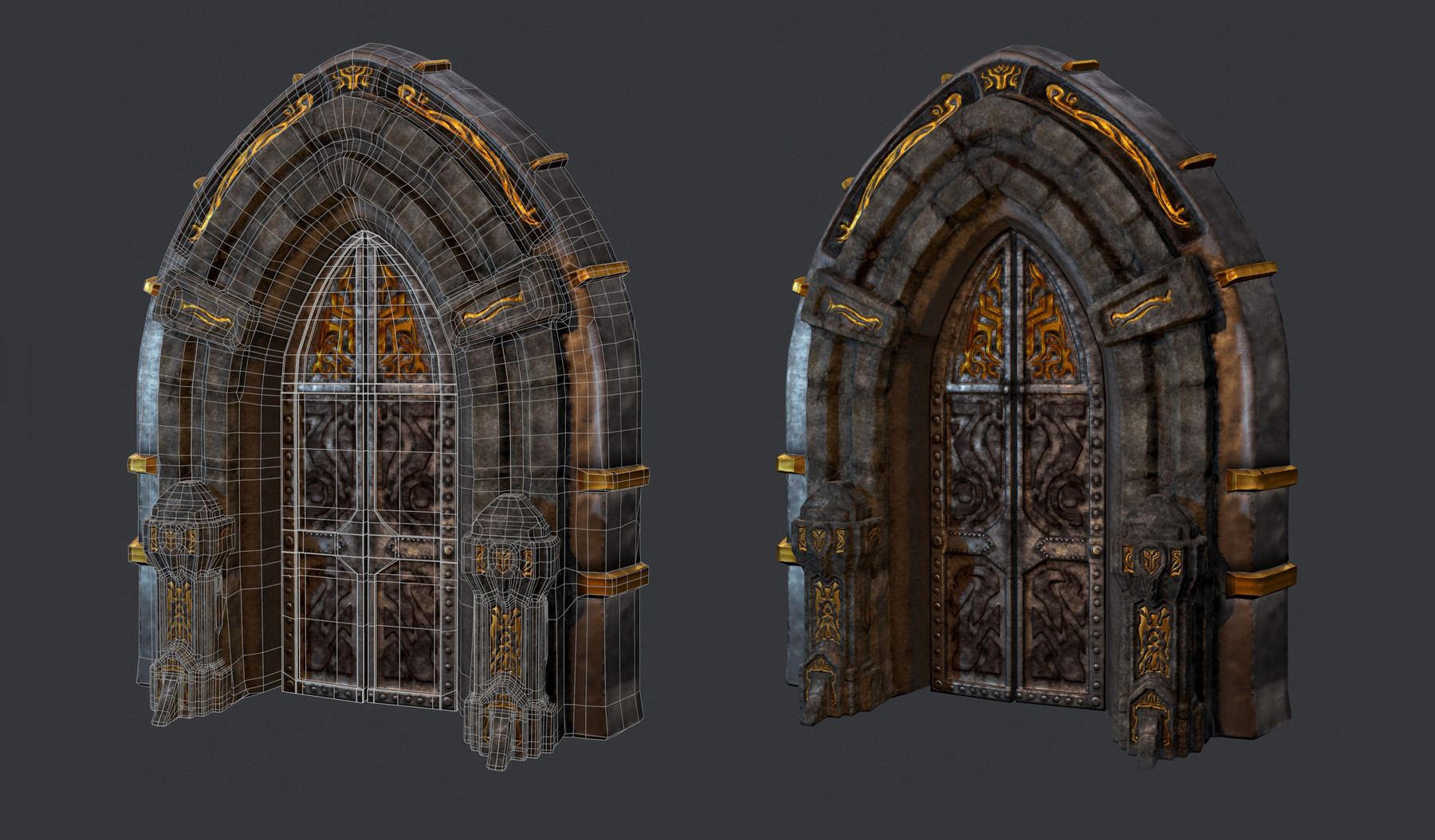 ArtStation - Door for Castle - Ready to Game Low - poly 3D model | Game ...