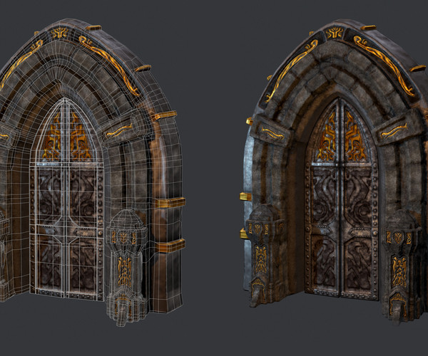 ArtStation - Door for Castle - Ready to Game Low - poly 3D model | Game ...