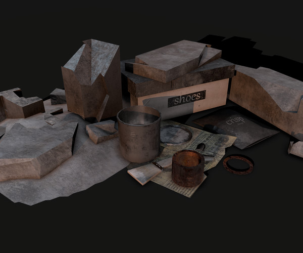 ArtStation - Garbage LOW-POLY PBR | Game Assets
