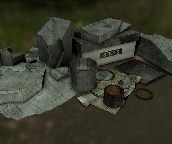 ArtStation - Garbage LOW-POLY PBR | Game Assets