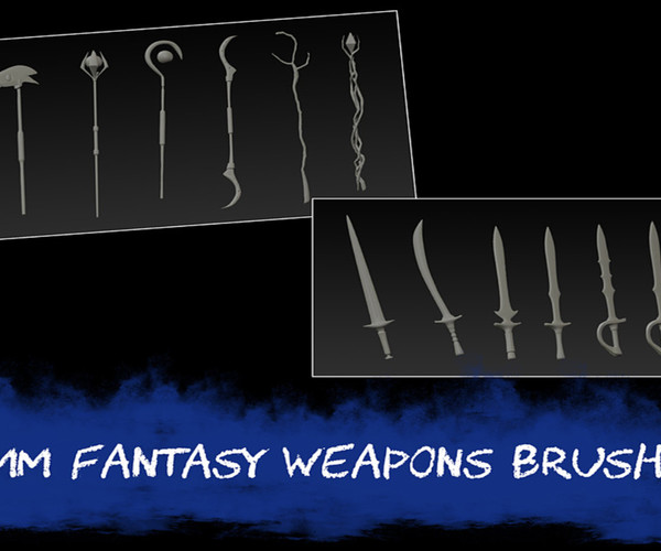 ArtStation - IMM Fantasy Weapons Brush 2 | Brushes