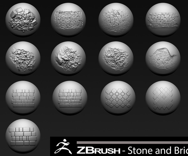 ArtStation - 30 Stone and Brick brushes for zbrush | Brushes