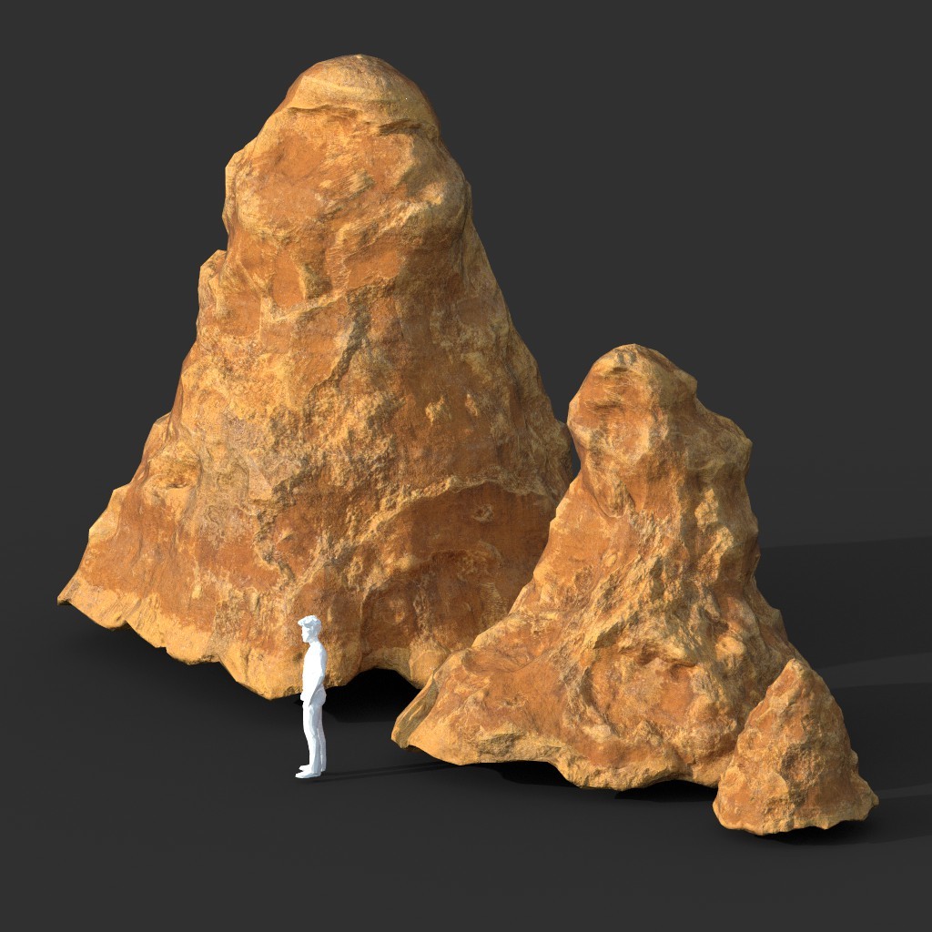 ArtStation - Low poly Cave Modular Yellow Rock Casual Pack | Game Assets