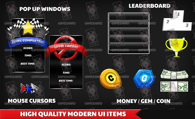 ArtStation - Car Racing & Parking Ultra UI Kit | Game Assets