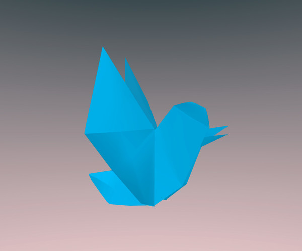 ArtStation - Origami TWITTER BIRD / low-poly 3D model | Resources