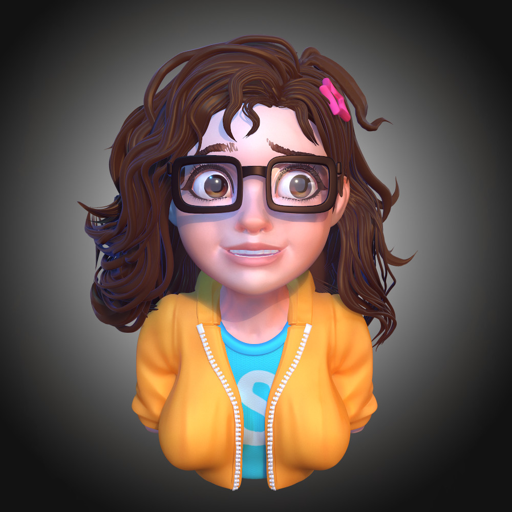 ArtStation - Messy Gal bust | Game Assets