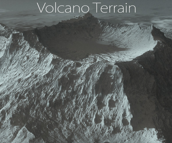 ArtStation - Terrain - 3 Volcano Height maps / Models | Resources