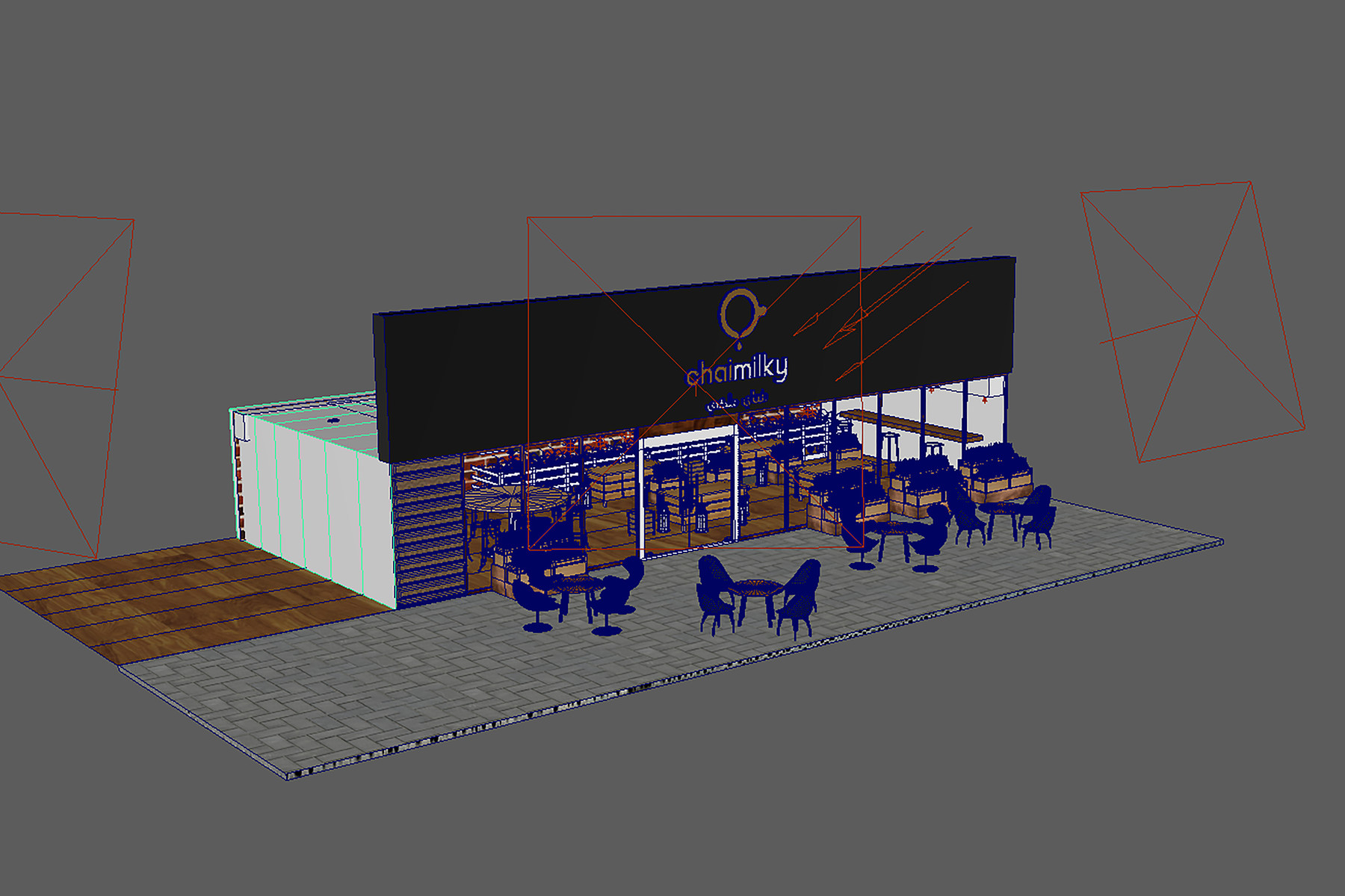 ArtStation - Architecture 3D Models Coffee Shop | Resources