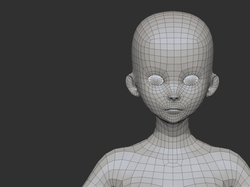 ArtStation - stylized anime woman base mesh | Game Assets