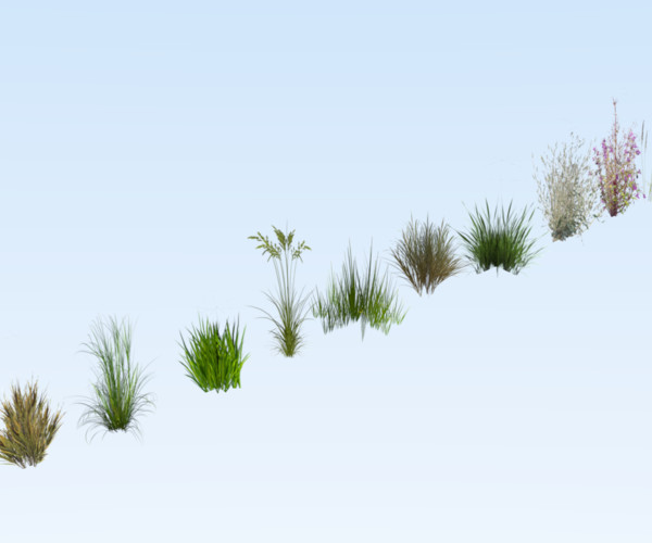 Artstation Grass Pack Lowpoly Game Assets