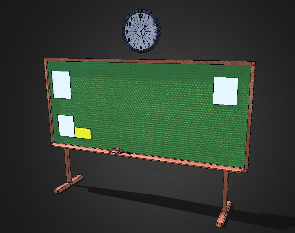 ArtStation - Blackboard and animated wall clock | Resources