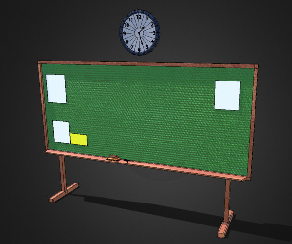 ArtStation - Blackboard and animated wall clock | Resources