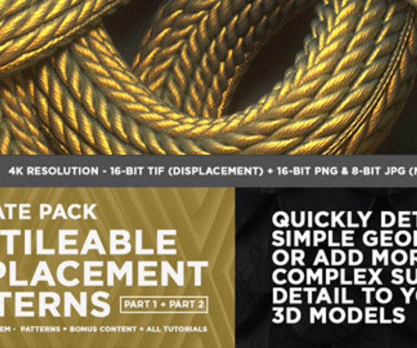 ArtStation - ULTIMATE PACK - 255 Tileable Displacement/Alpha Patterns ...