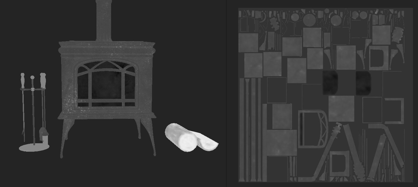 ArtStation - Fireplace and Logs and Equipment Low-poly 3D model | Resources
