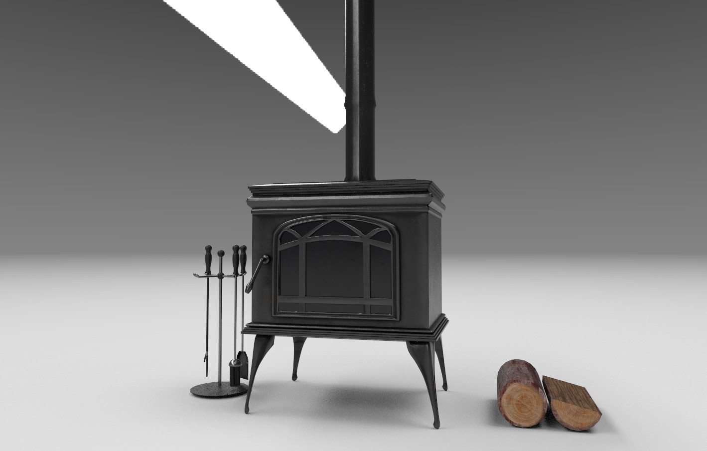 ArtStation - Fireplace and Logs and Equipment Low-poly 3D model | Resources