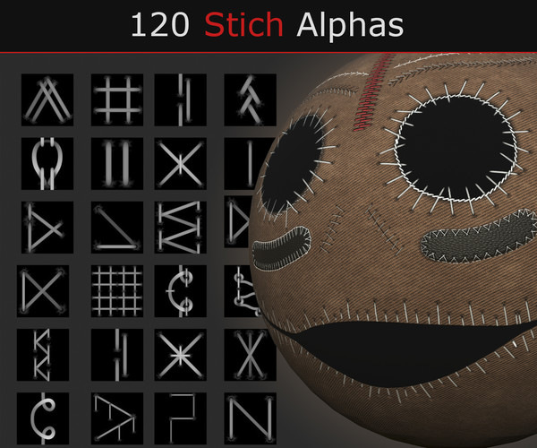 ArtStation - 120+ Ultimate Stitch Alpha Pack | Resources