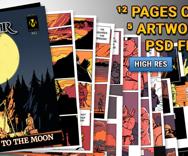 ArtStation - Skymir: Fly Me To The Moon (Comic) | Books & Comics