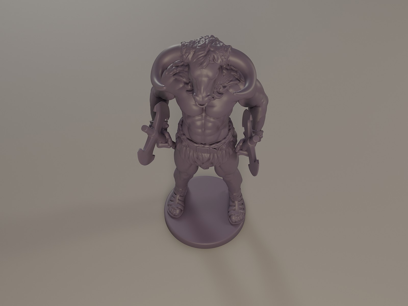 ArtStation - Minotaur Warrior Stand two Axes | Resources