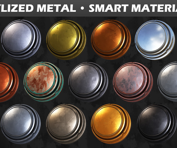 ArtStation - Stylized Metal • Smart Materials | Brushes