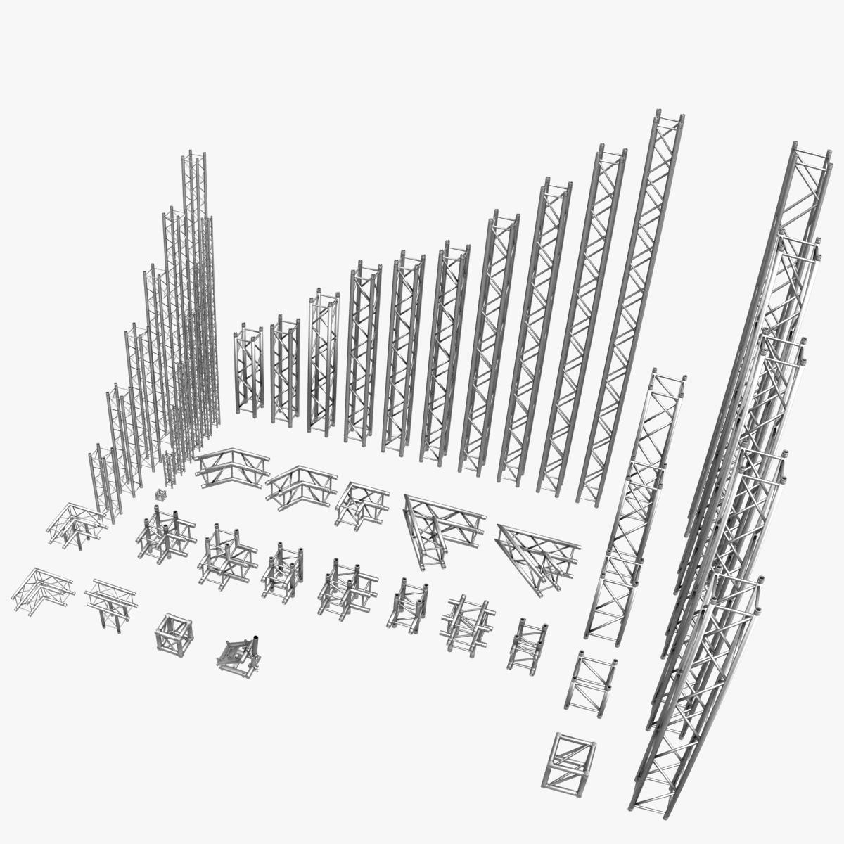 ArtStation - Square Light Trusses Collection - 50 PCS Modular | Resources