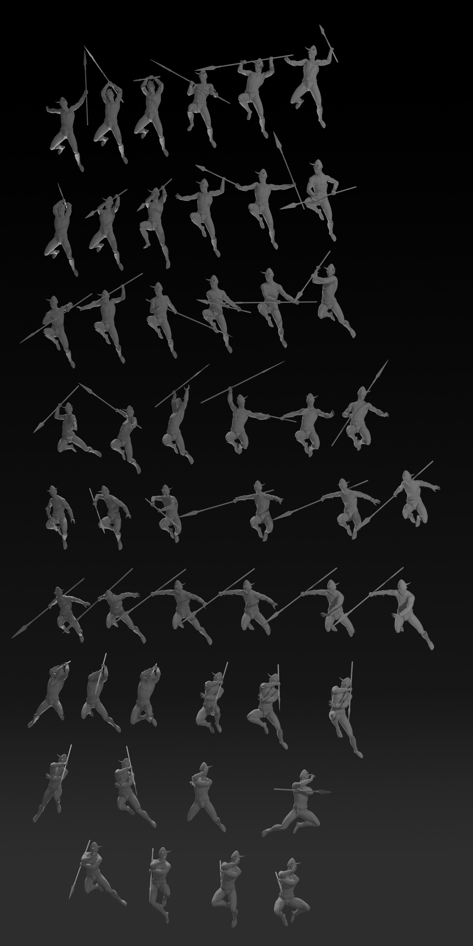 ArtStation - 3D Fighting Poses "In The Air" | Resources