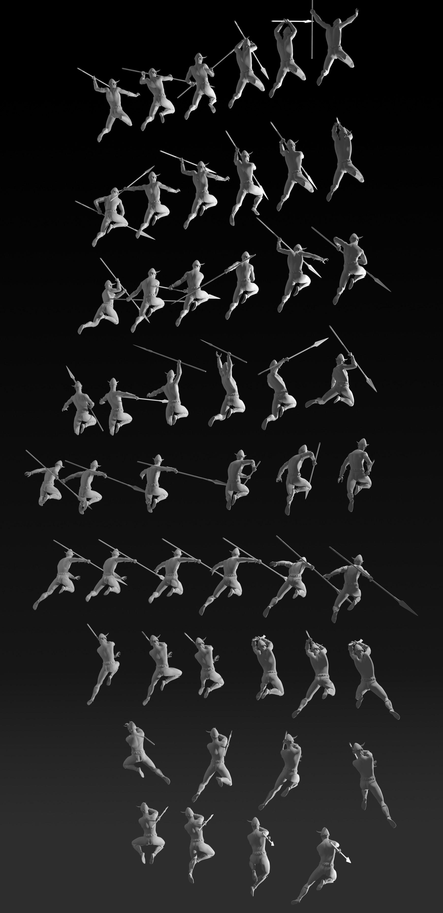 ArtStation - 3D Fighting Poses "In The Air" | Resources