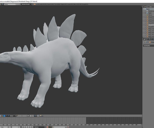 ArtStation - Stegosaurus for your Games or Animations Blender 3D Model ...