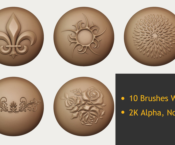 ArtStation - Brushes and Alpha 3D model | Brushes