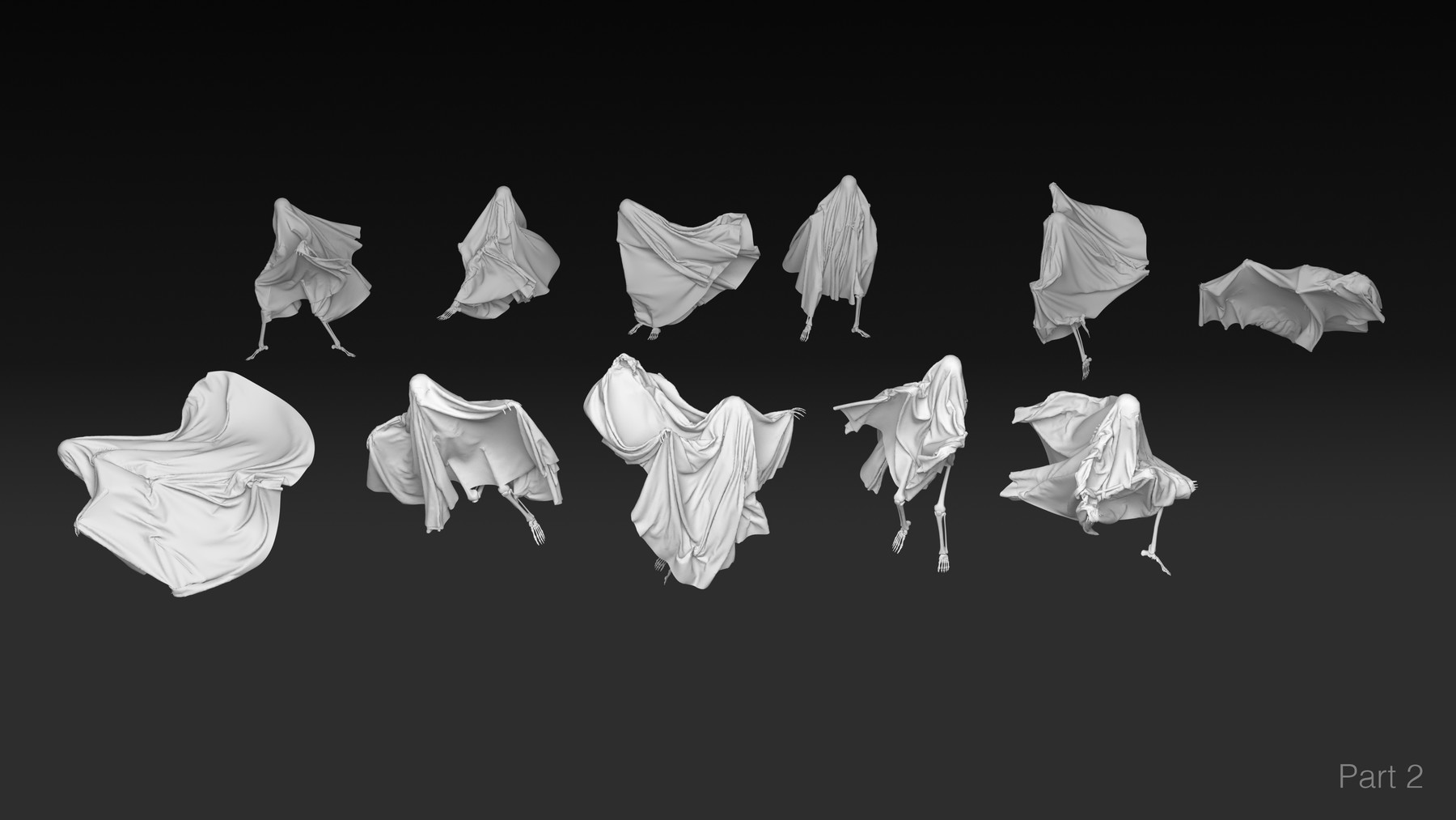 ArtStation - 3D Pack: Draped Skeletons 2 (Cloth + Skeleton) | Resources