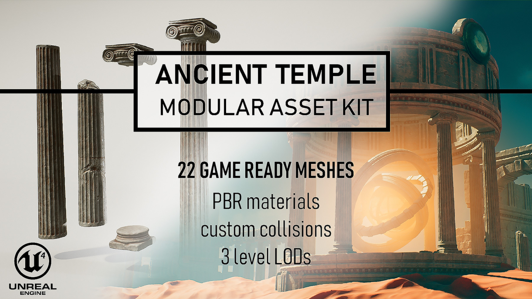 ArtStation - [UE4] Ancient Temple Modular Asset Kit | Game Assets