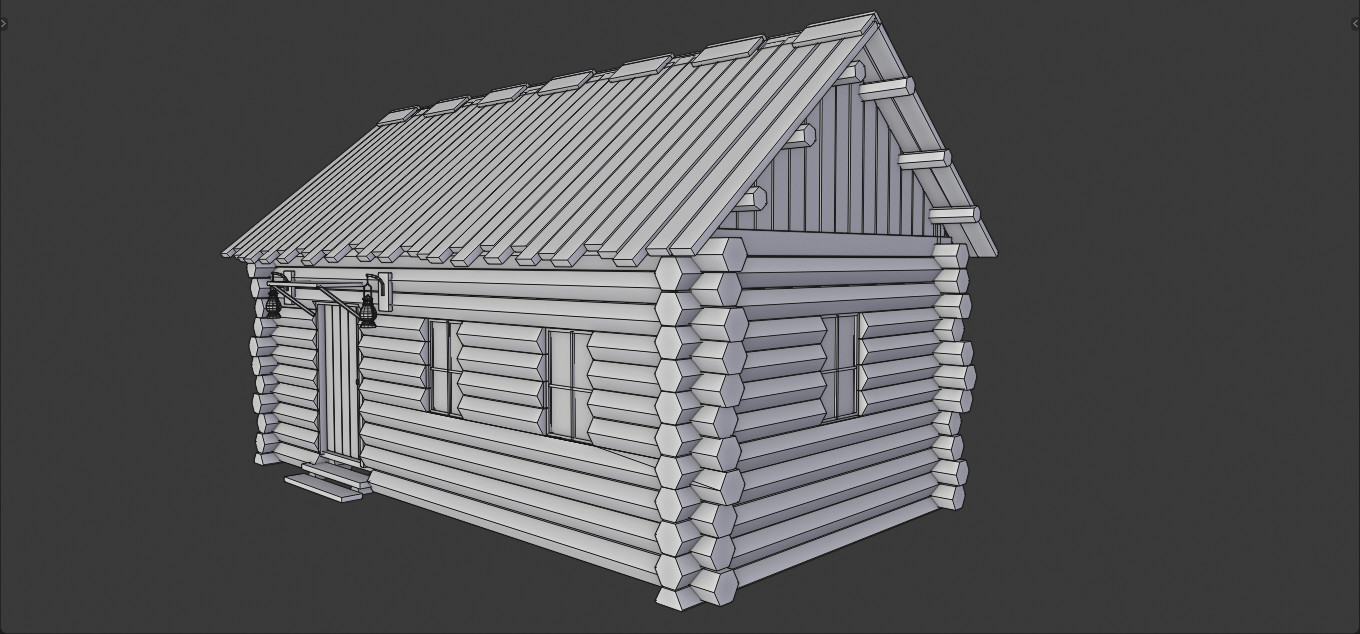 ArtStation - Wooden Hut With Interior | Game Assets