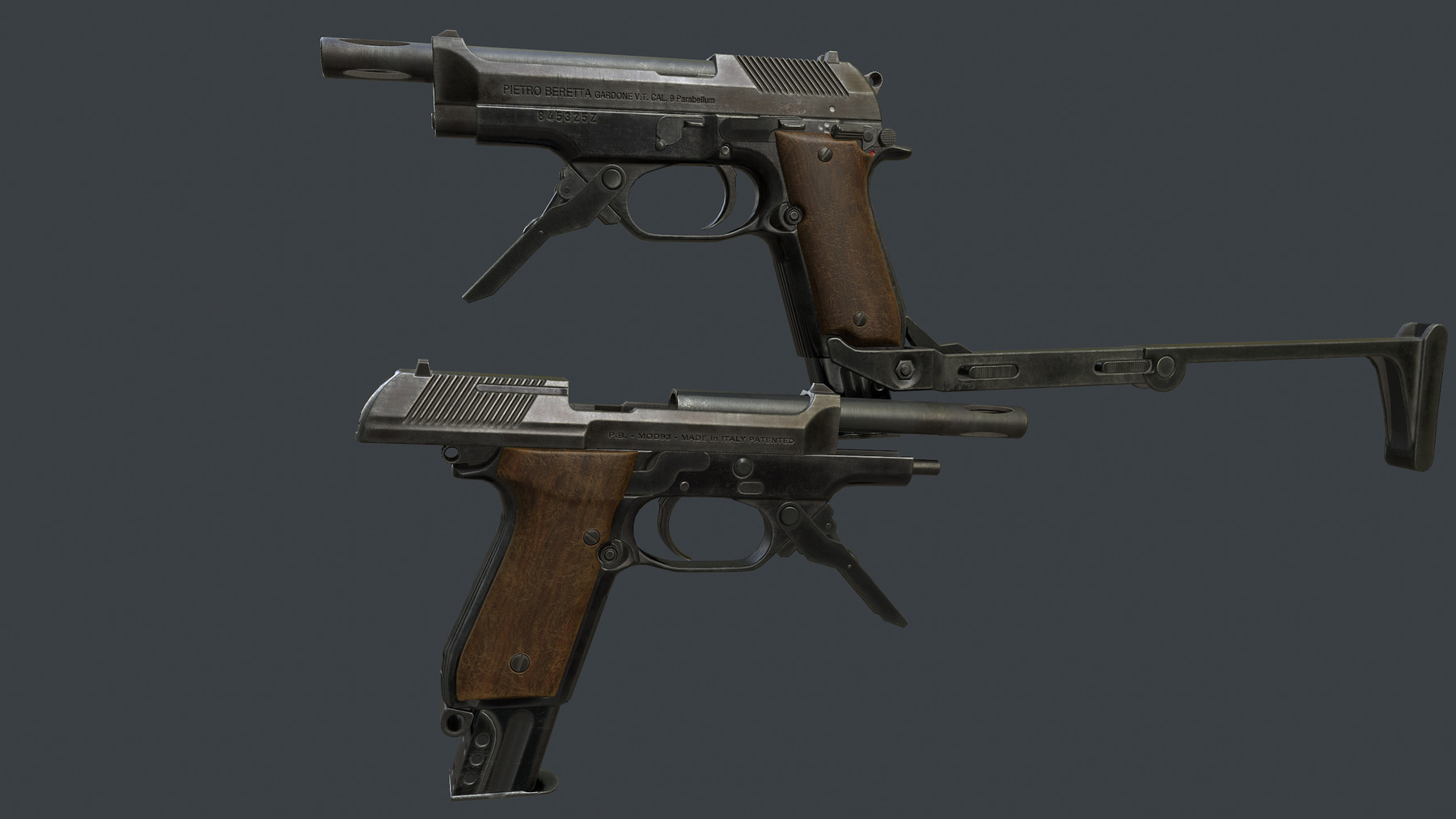 ArtStation - Auto 9 "Robocop" & Beretta M93R "Raffica" | Resources