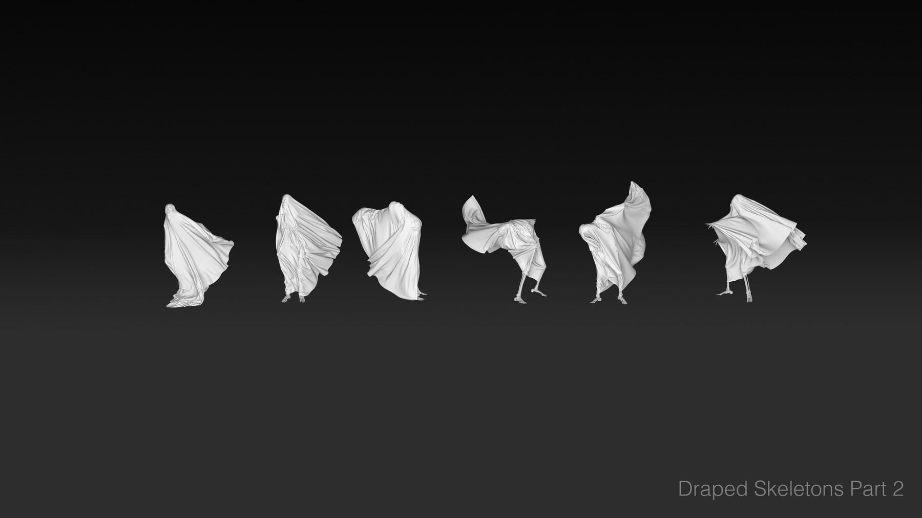 ArtStation - 3D Pack: Draped Skeletons (Cloth + Skeleton) | Resources