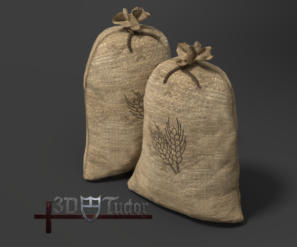 ArtStation - Food Sack Grain Tied 3D Model | Game Assets