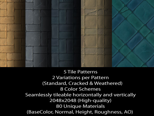 ArtStation - Tileable Stylized Dungeon Floors - Volume 1 | Resources