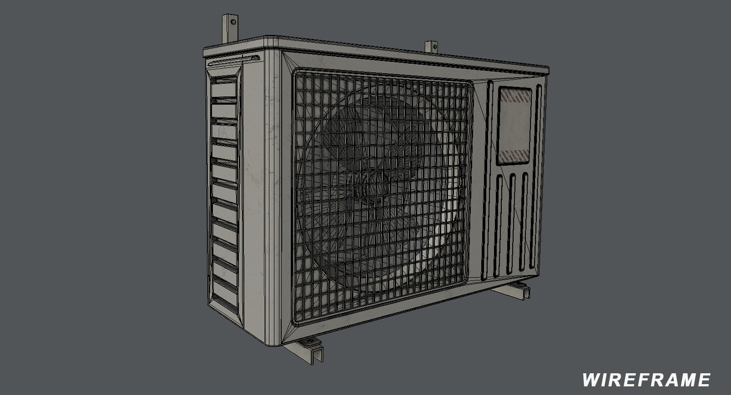 ArtStation - External air conditioner Low-poly 3D model | Game Assets