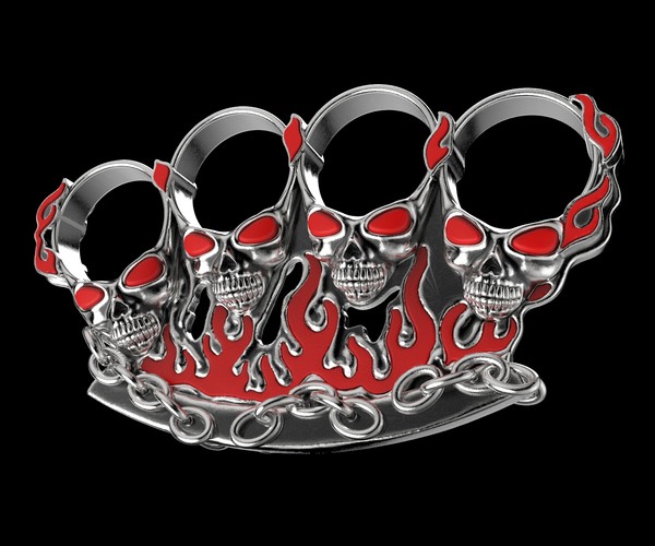 ArtStation - Jewelry 3D Badass Gothic Skull Ring Pair Design Model 3D ...