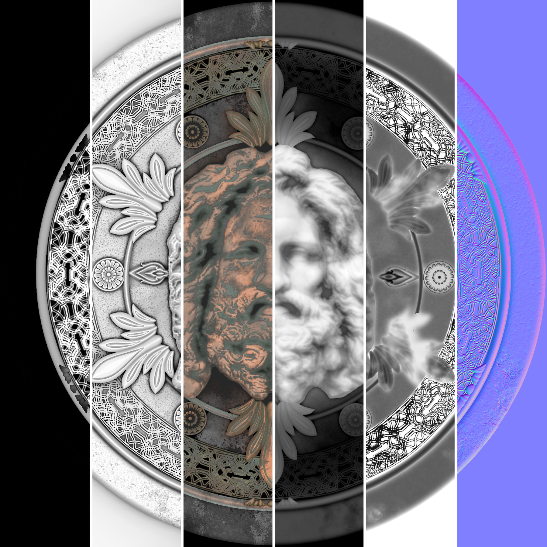 ArtStation - Human Head Bas-relief - Substance Designer material | Game ...