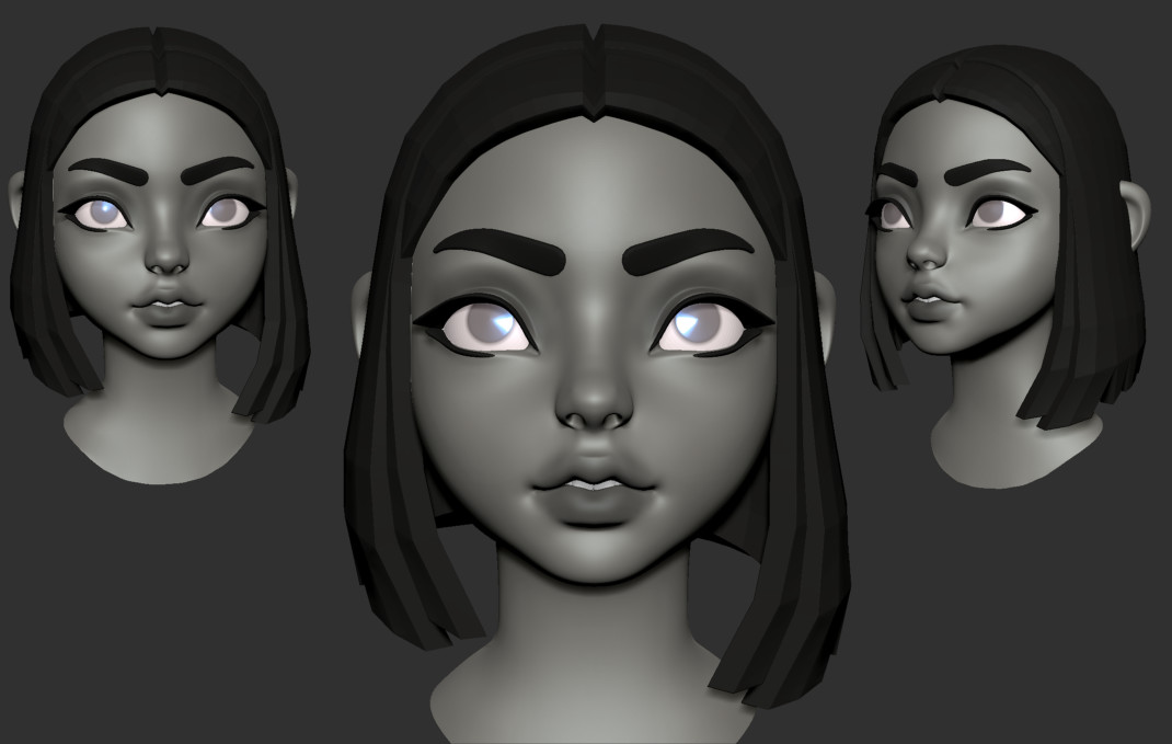 ArtStation - Stylized Girl Head Model Base and Highpoly | Resources