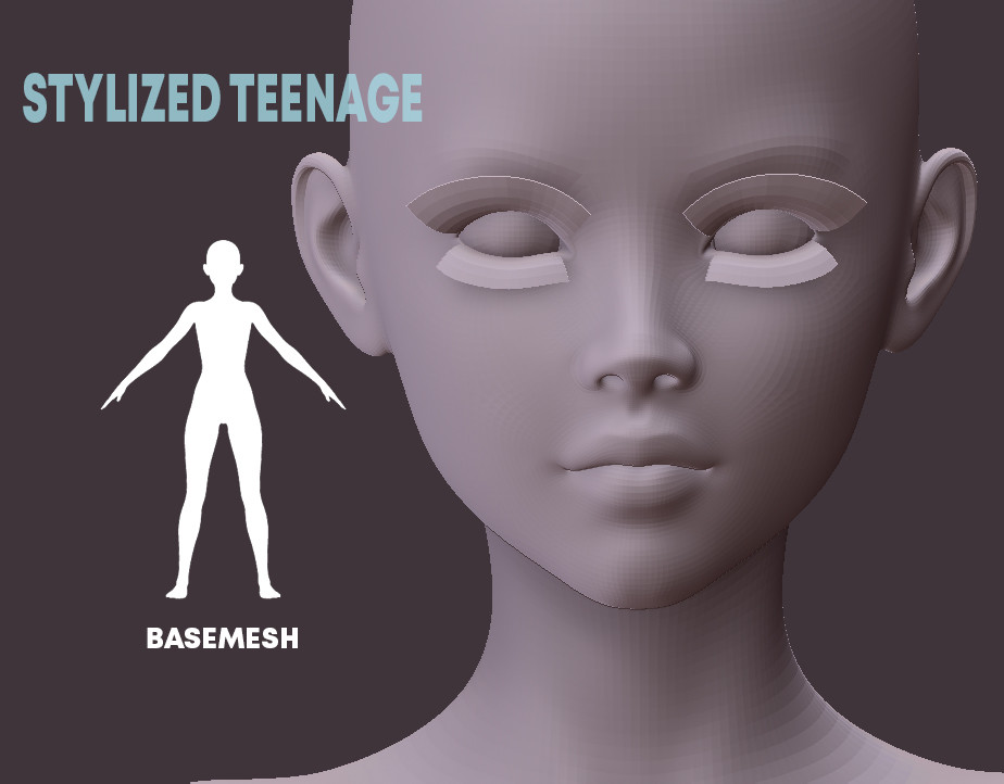 ArtStation - stylized teenage basemesh Low-poly | Resources
